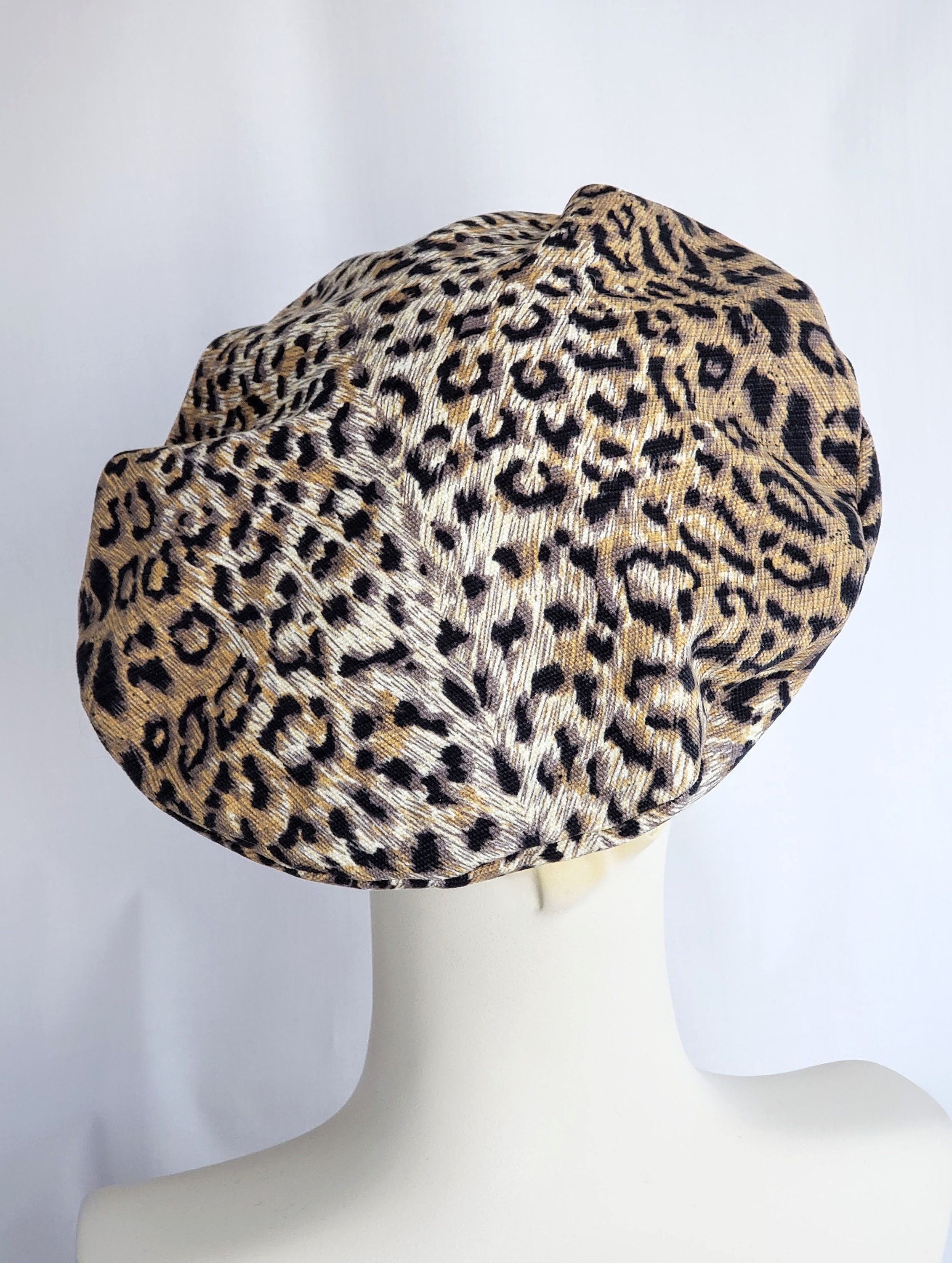 Leopard Beret Mini Beret Hat Women's Beret Tam Fabric | Etsy