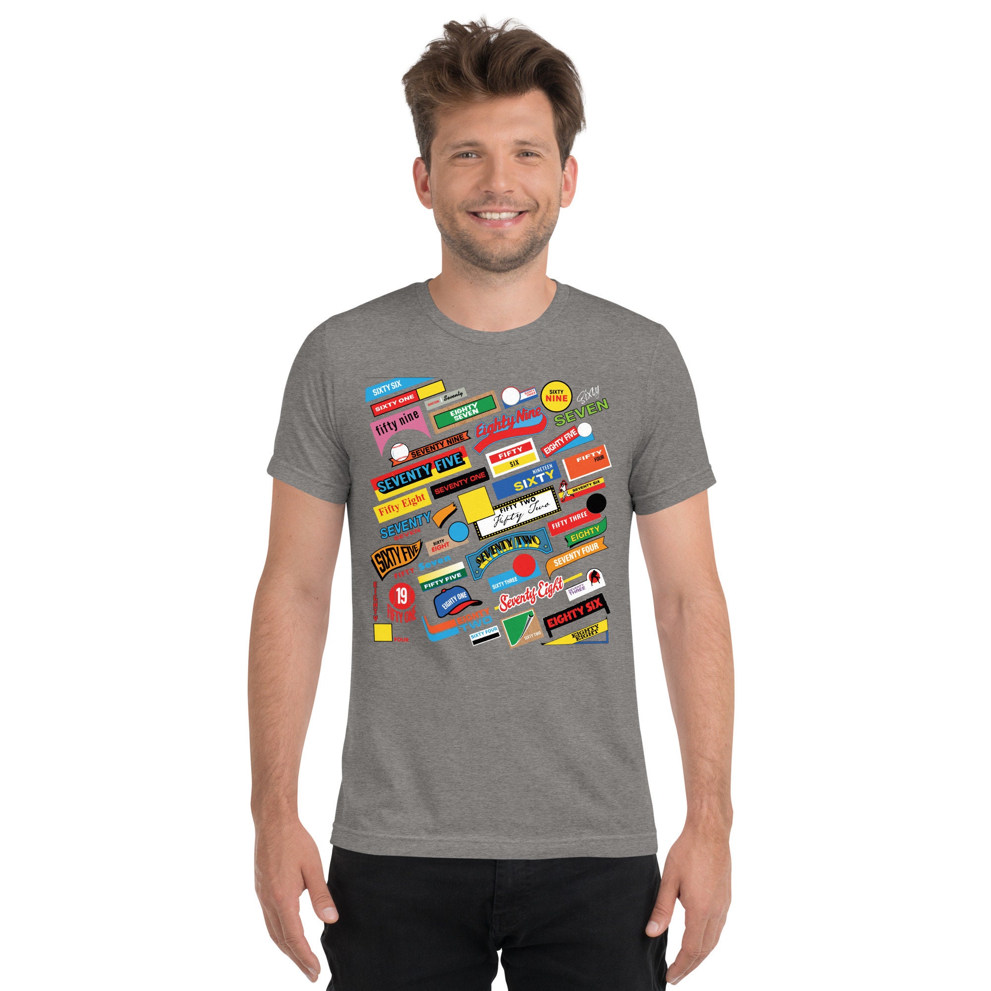 Years of Classic Baseball Card Design Tri-blend Short Sleeve T-shirt - Etsy