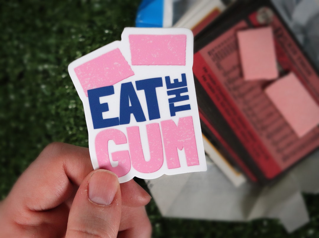 Eat the Gum Vinyl Sticker, Funny Baseball Card Nostalgia - Etsy