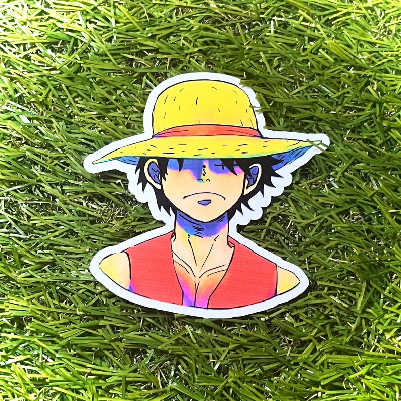 Original Monkey D. Luffy One Piece Sticker 2x2in Glossy Vinyl Sticker ...