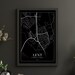 Digital Poster Lent Black, Poster Map, Poster, Map Lent, City Poster ...