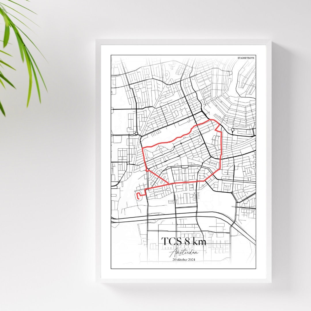 TCS Amsterdam Marathon 8 Km Gift, Digital Poster TCS 8 Km White, 8 Km ...