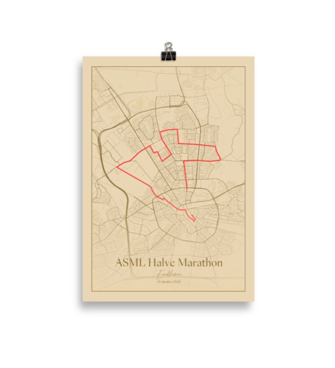 ASML Half Marathon Eindhoven Beige Gift, Digital Poster ASML Half ...