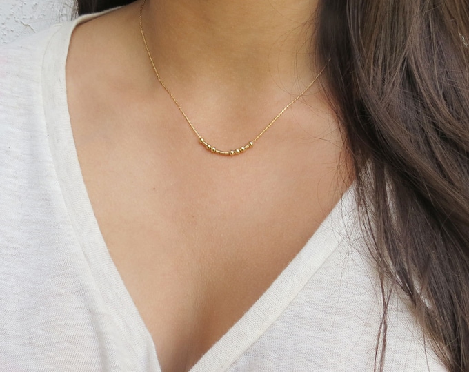 Morse Code Necklace in Gold Dainty Necklace With Hidden Message Gift ...