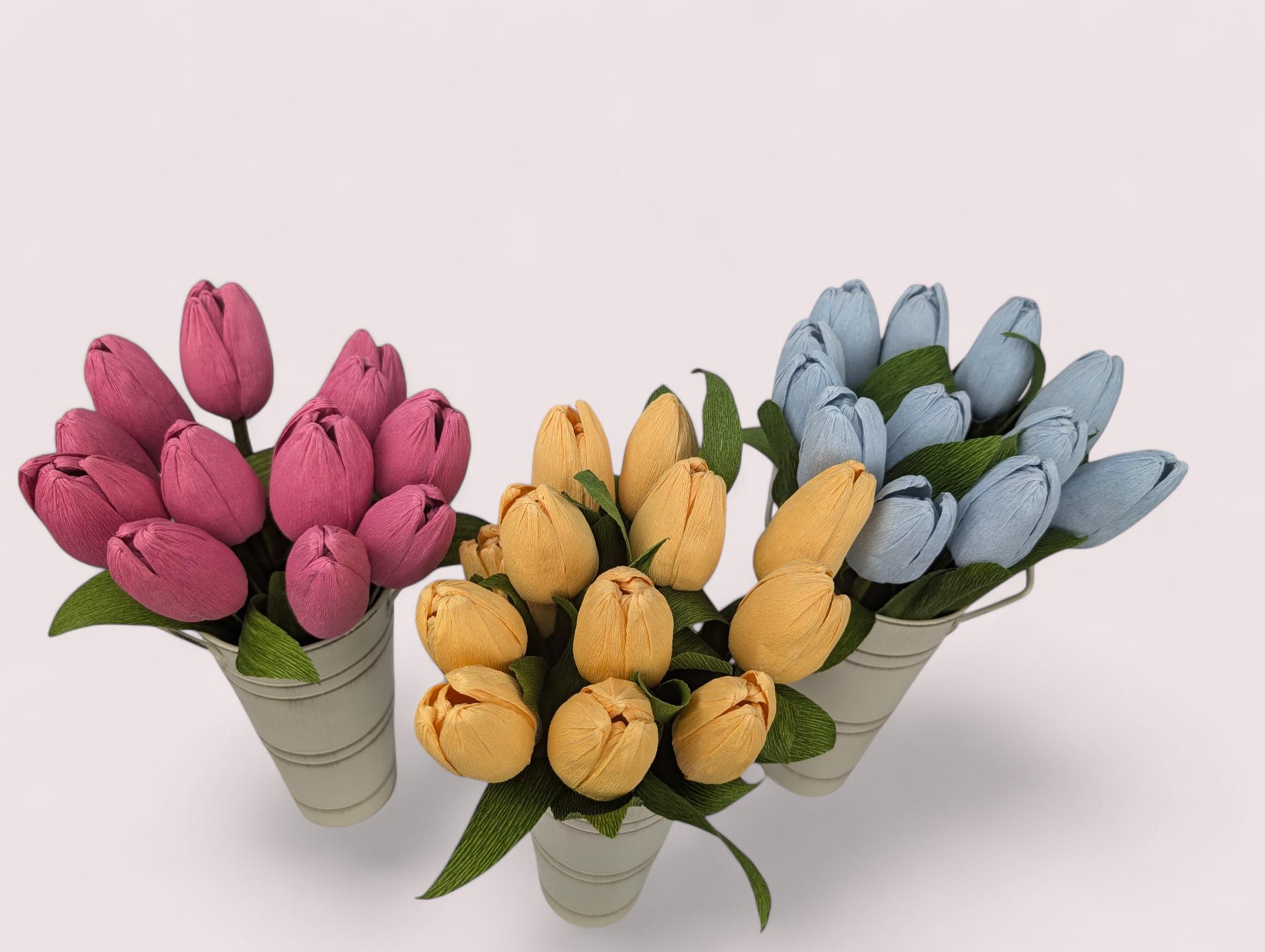 Crepe Paper Tulips, Realistic Paper Flower Arrangement, Handmade Paper ...
