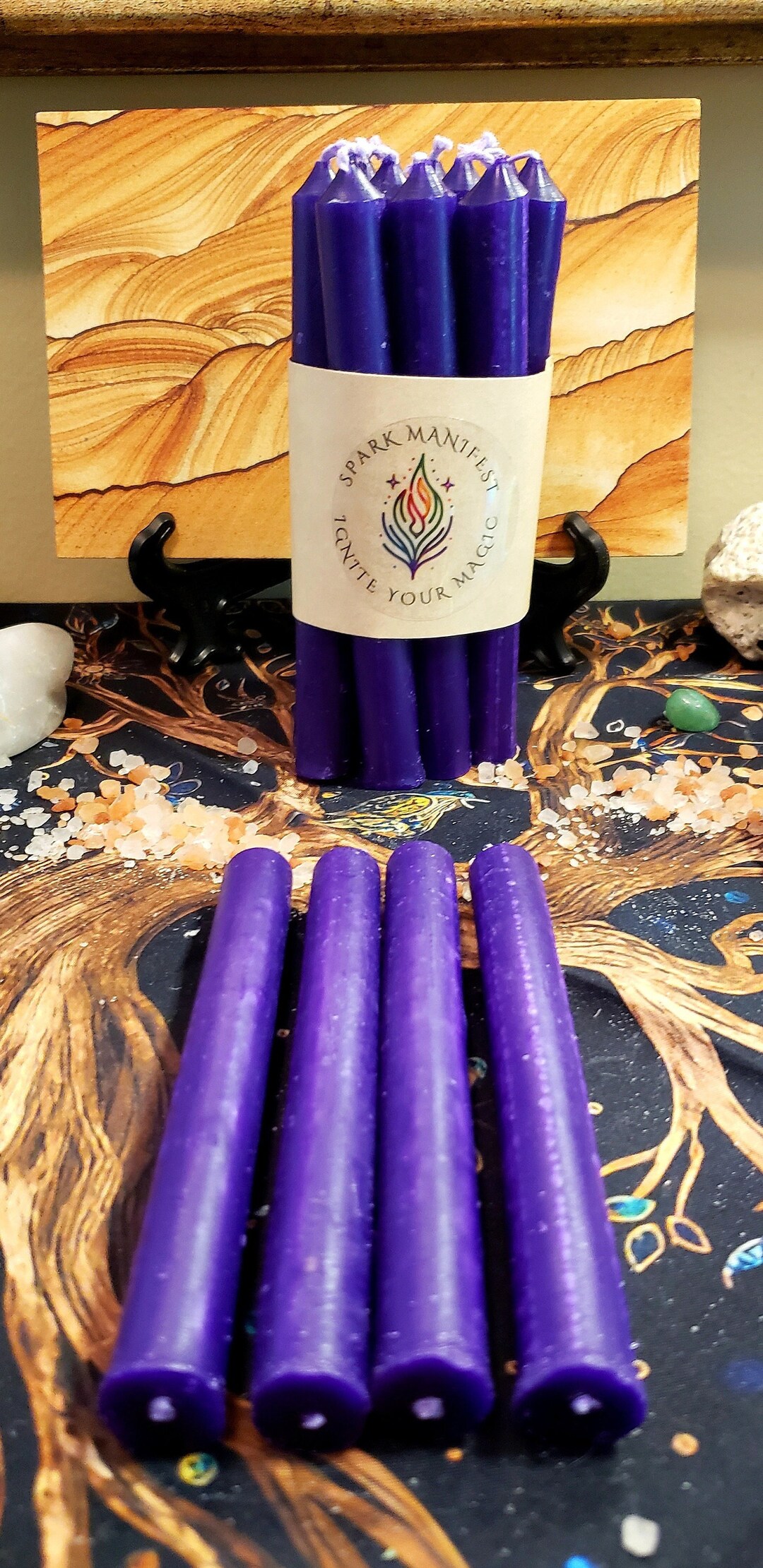 5 Purple Chime Candles Unscented Ritual Spell Candles for Calm, Healing ...