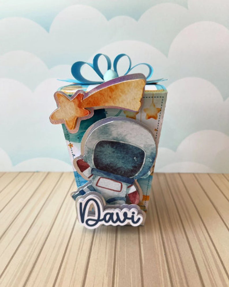 DIY Printable File Astronaut Watercolor Party Favor. Goody Boxes Party ...