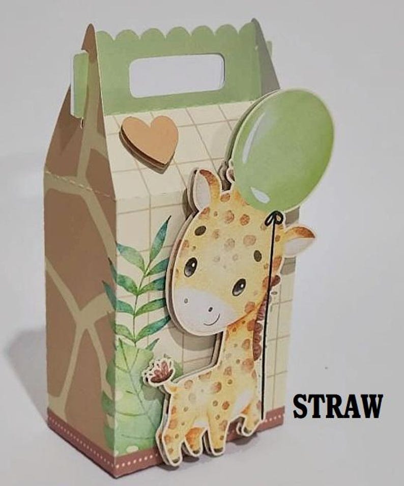 DIY Printable File Giraffe Watercolor Party Favor. Goody Boxes Party ...