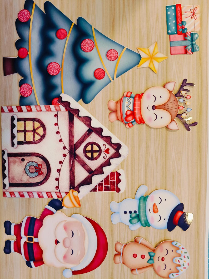 Printable Christmas Cake Toppers – Santa, Snowman, Gingerbread, and ...