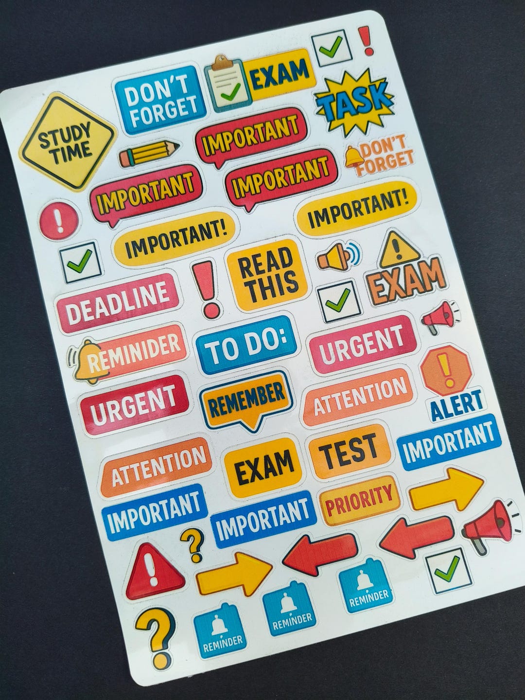 Study Planner Stickers | Reminder & Important Task Stickers for ...