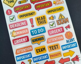 Study Planner Stickers | Reminder & Important Task Stickers for ...