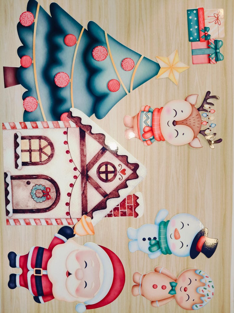 Printable Christmas Cake Toppers – Santa, Snowman, Gingerbread, and ...