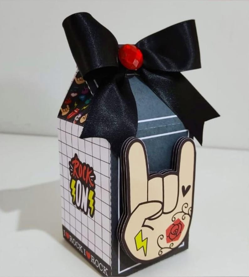 DIY Printable File Rock and Roll Rockstar Party Box Favors Birthday ...