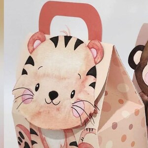 DIY Printable File Animals Jungle Watercolor Suitcase Briefcase Favor ...