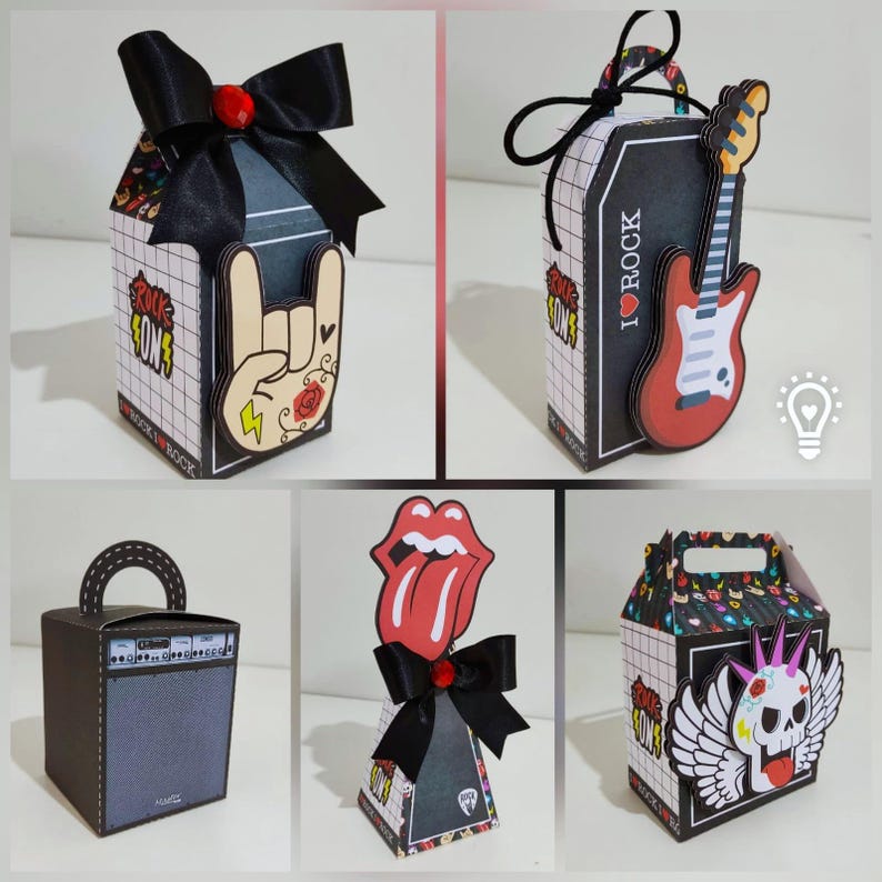 DIY Printable File Rock and Roll Rockstar Party Box Favors Birthday ...