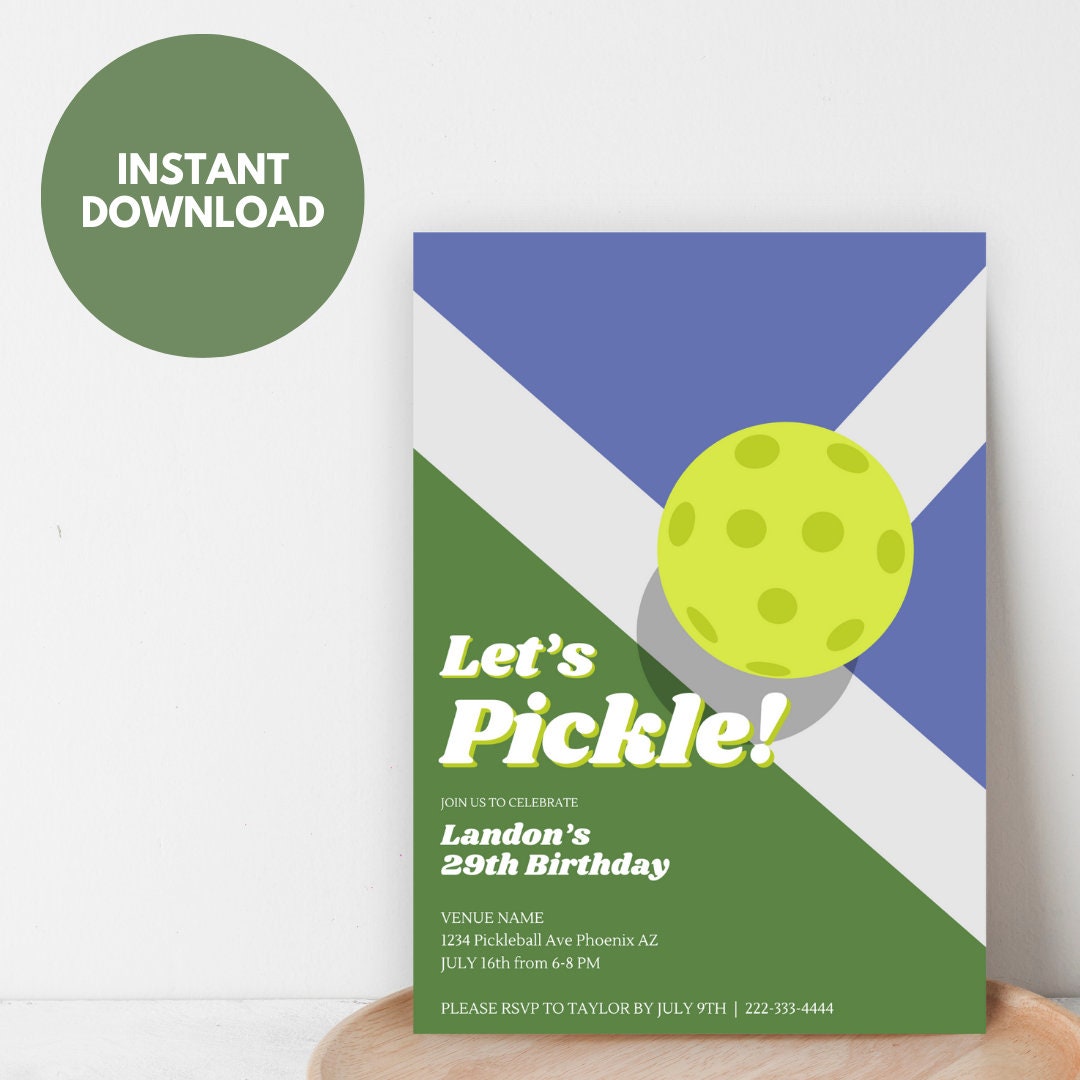 Pickleball Party Invitation, Pickeball Event Invite, Customizable ...