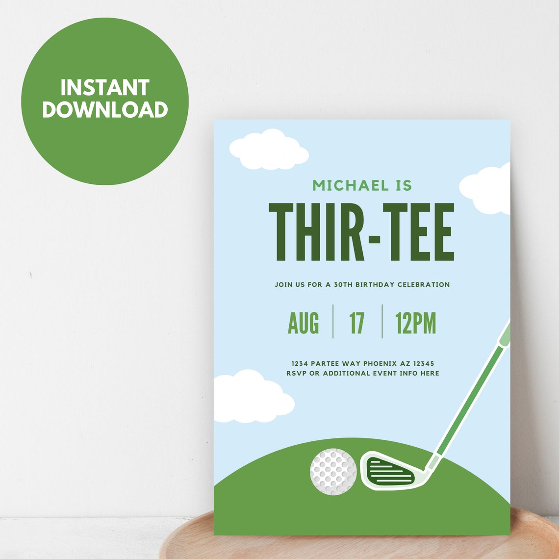 Thir-tee Birthday Invitation, Golf Birthday Party, Let's Par-tee ...