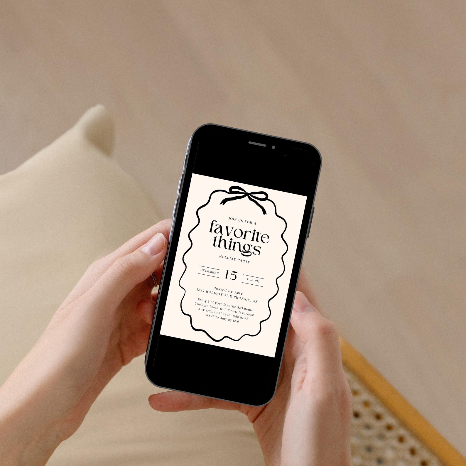 Favorite Things Party Invitation, Favorite Things Invitation, Christmas Girls Night, Holiday ...