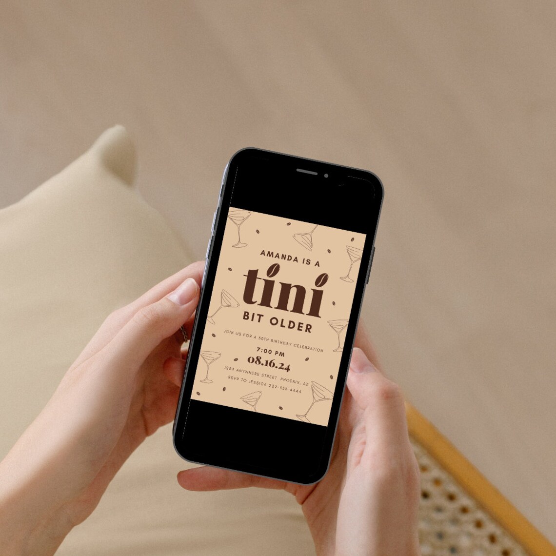 Espresso A Tini Bit Older Birthday Party Invitation Template, Espresso ...