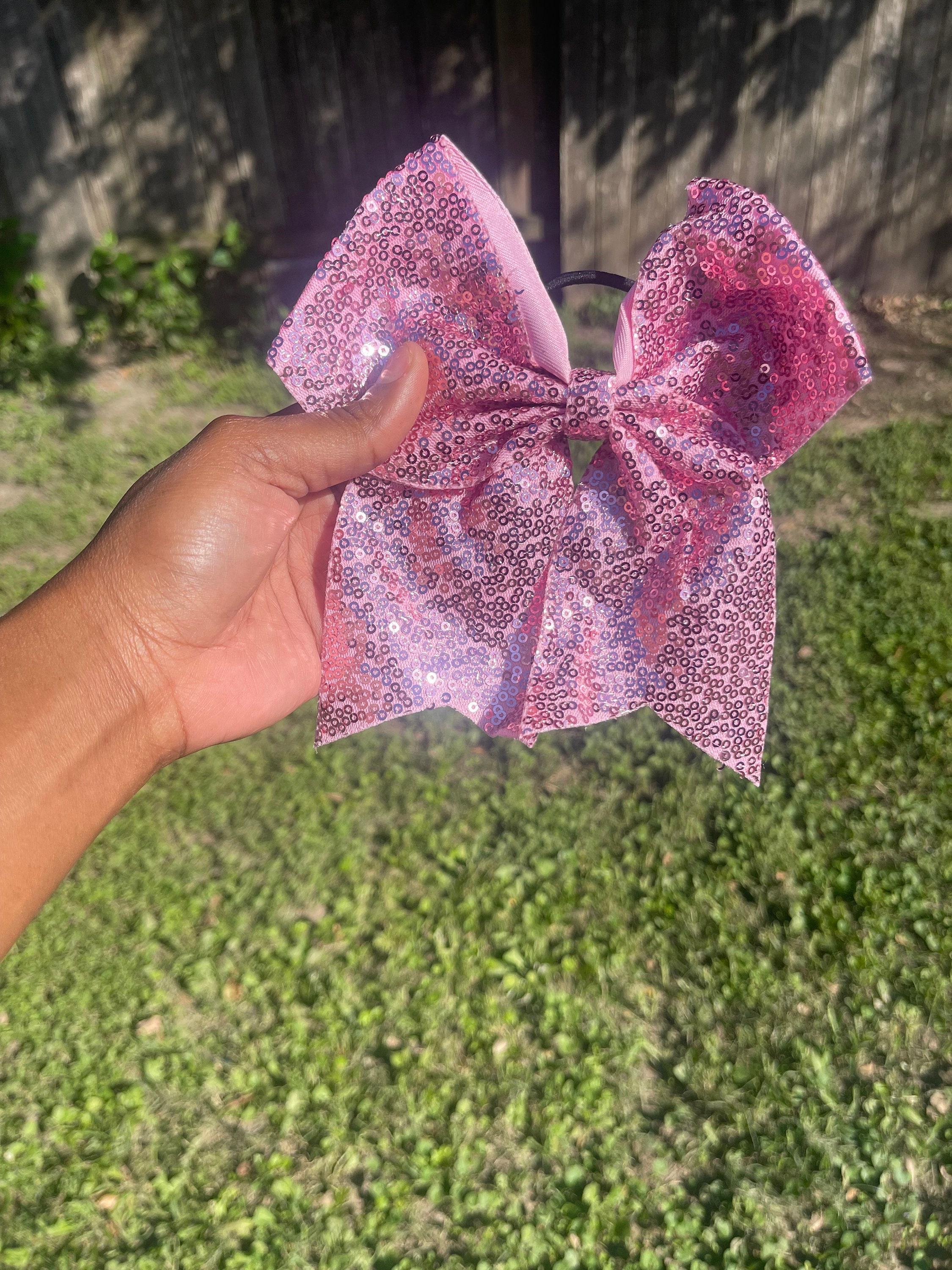 Large Pink Glitter Cheer Bows - Etsy