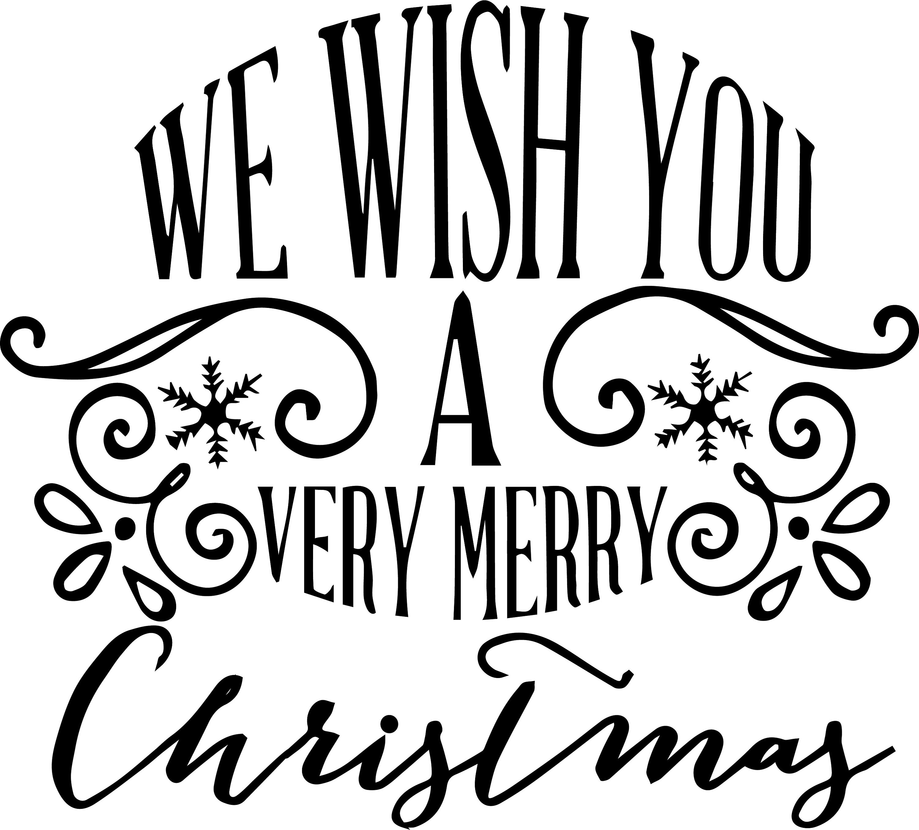 We Wish You a Very Merry Christmas Digital Cut File, Jpg File, Clipart ...