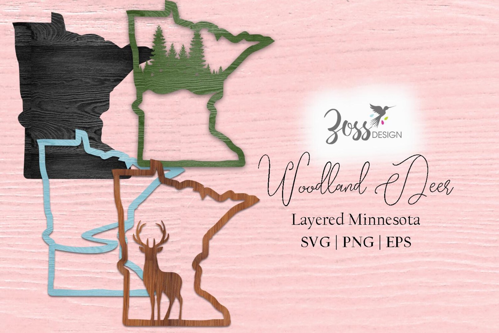 Minnesota Deer Layered Laser Cut File | SVG | PNG - Etsy