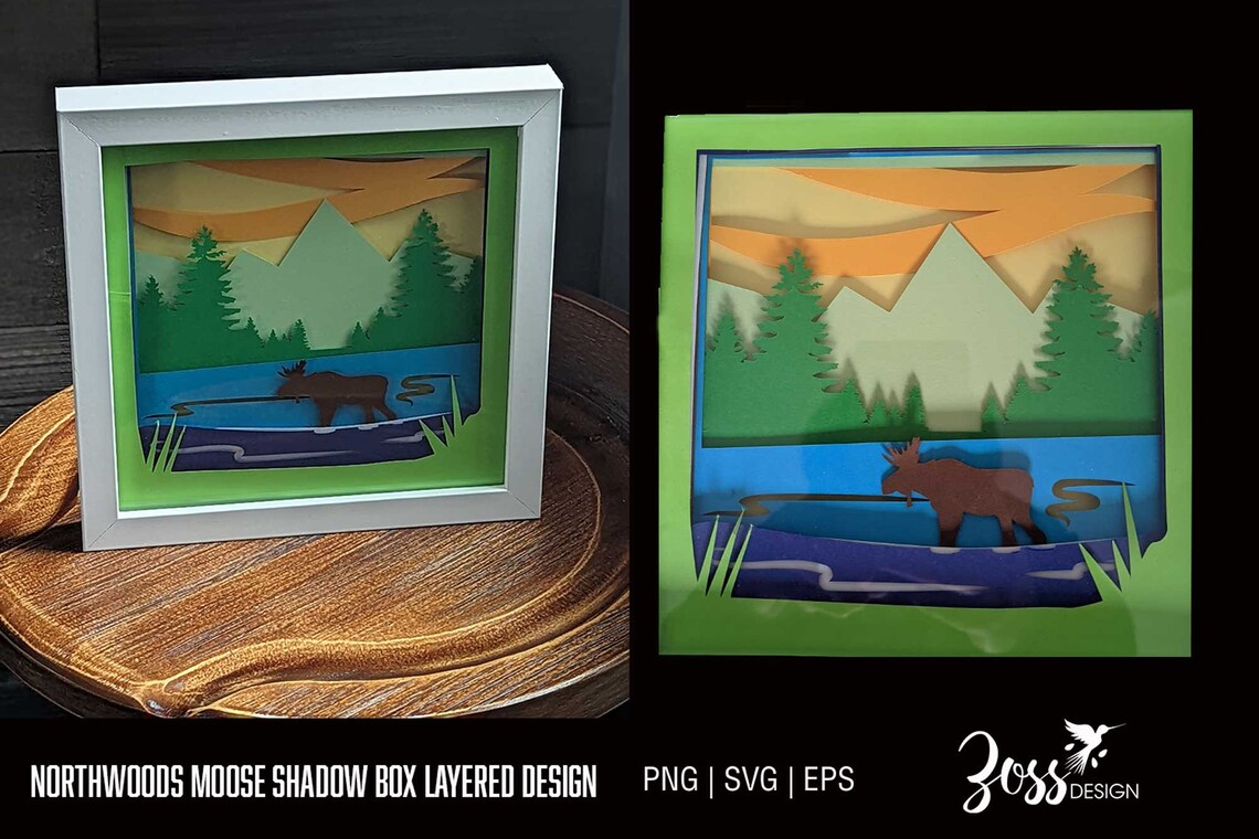 North Woods Moose Shadow Box - Etsy