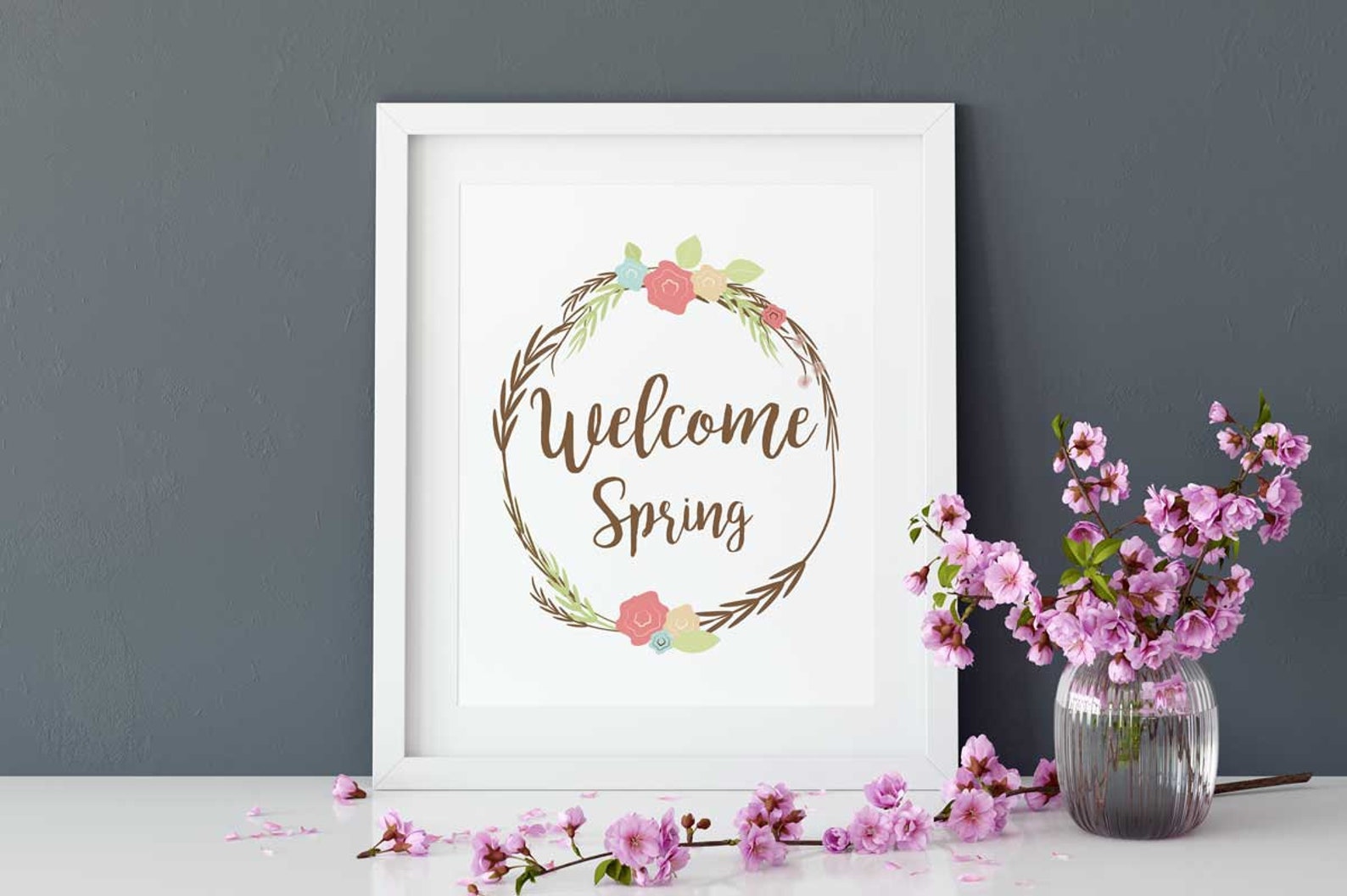 Welcome Spring (printable Art File, Home Decor, Spring Decor) - Etsy