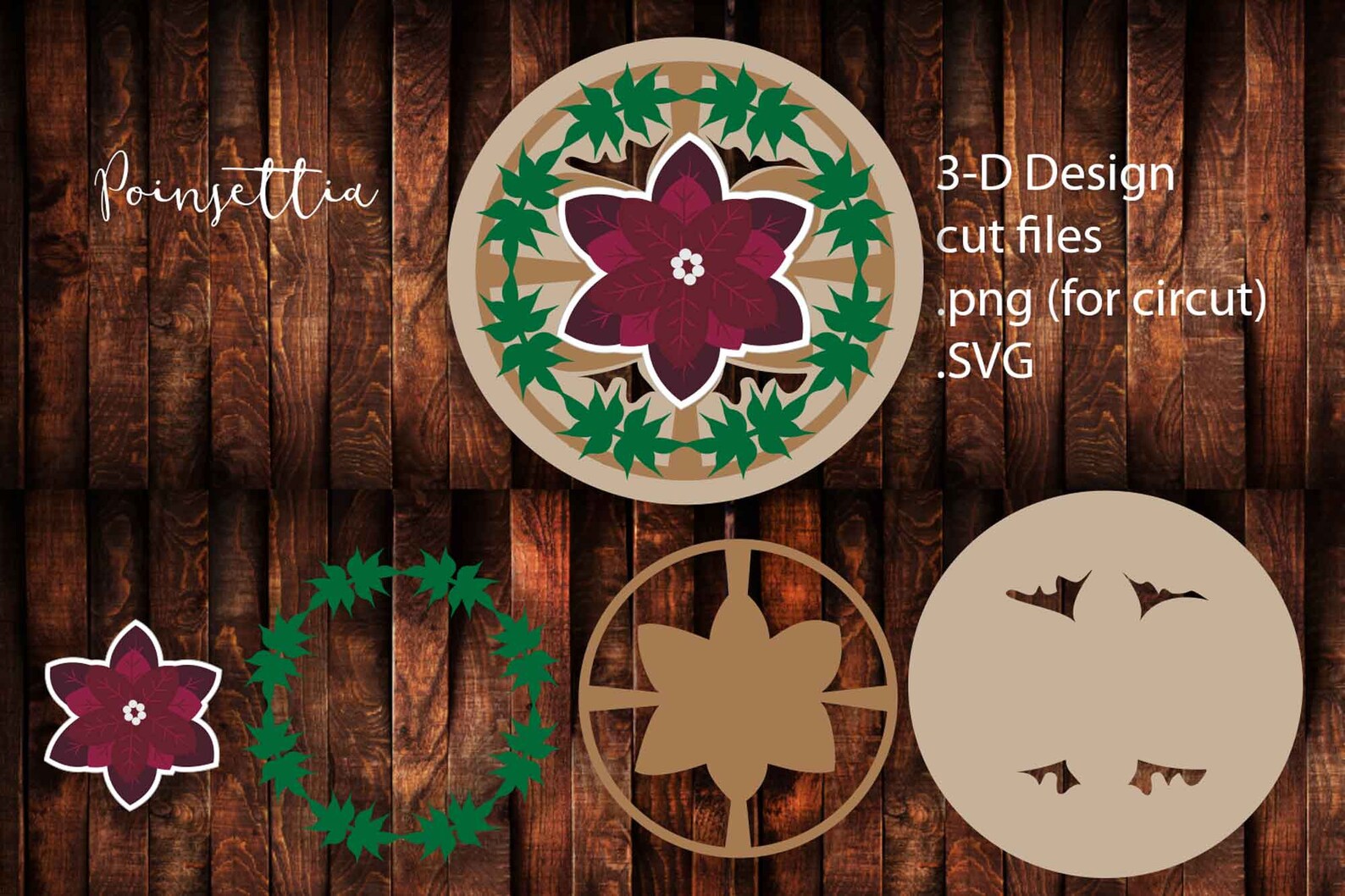 3-D Christmas Layered Cut Files | Poinsettia - Etsy