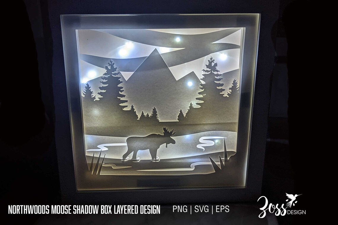 North Woods Moose Shadow Box - Etsy