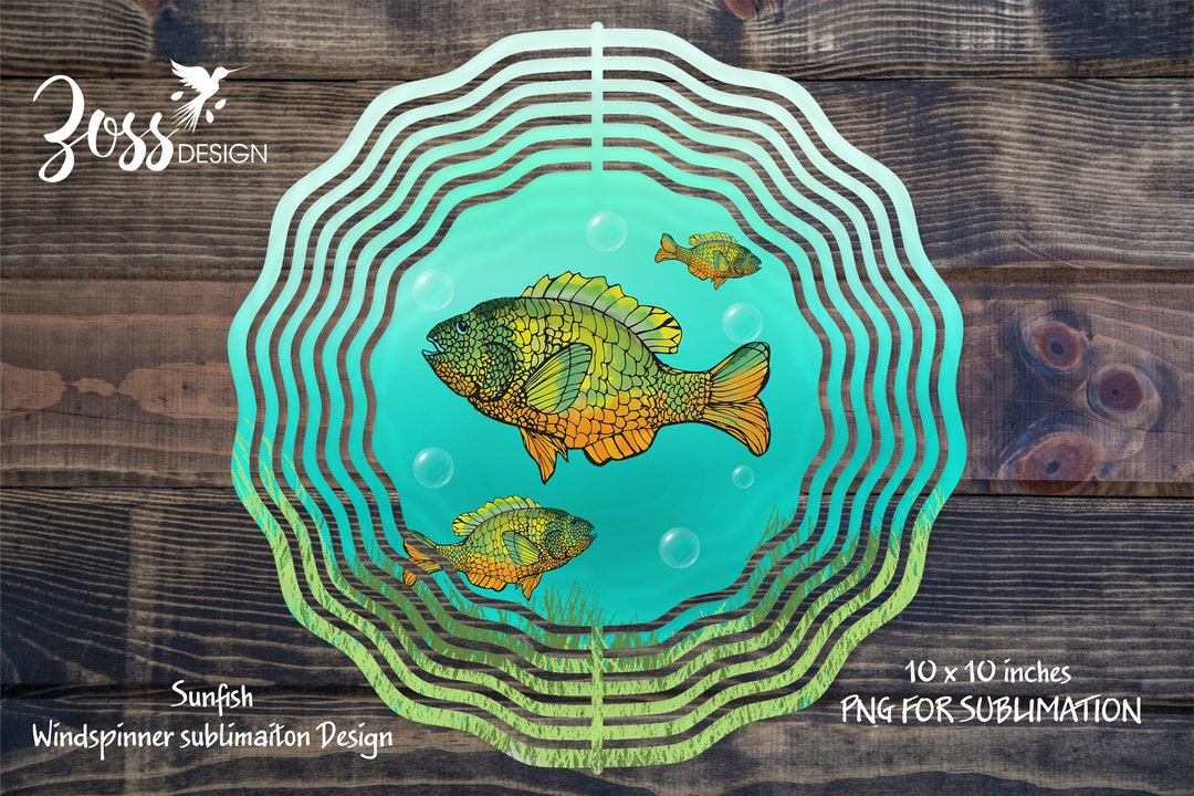 Fishing Sublimation Wind Spinner Design 10 Inches by 10 Inches - Etsy