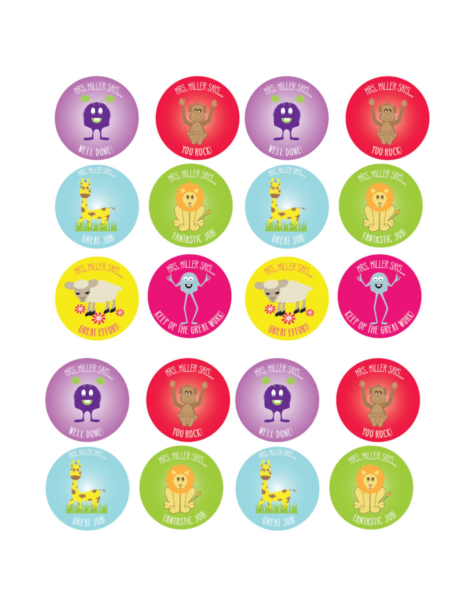 Personalized Stickers for Teachers - Etsy