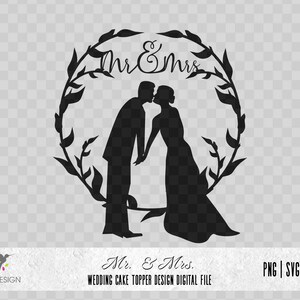 Wedding Cake Topper Digital Cut File | SVG | Bride and Groom Cake ...