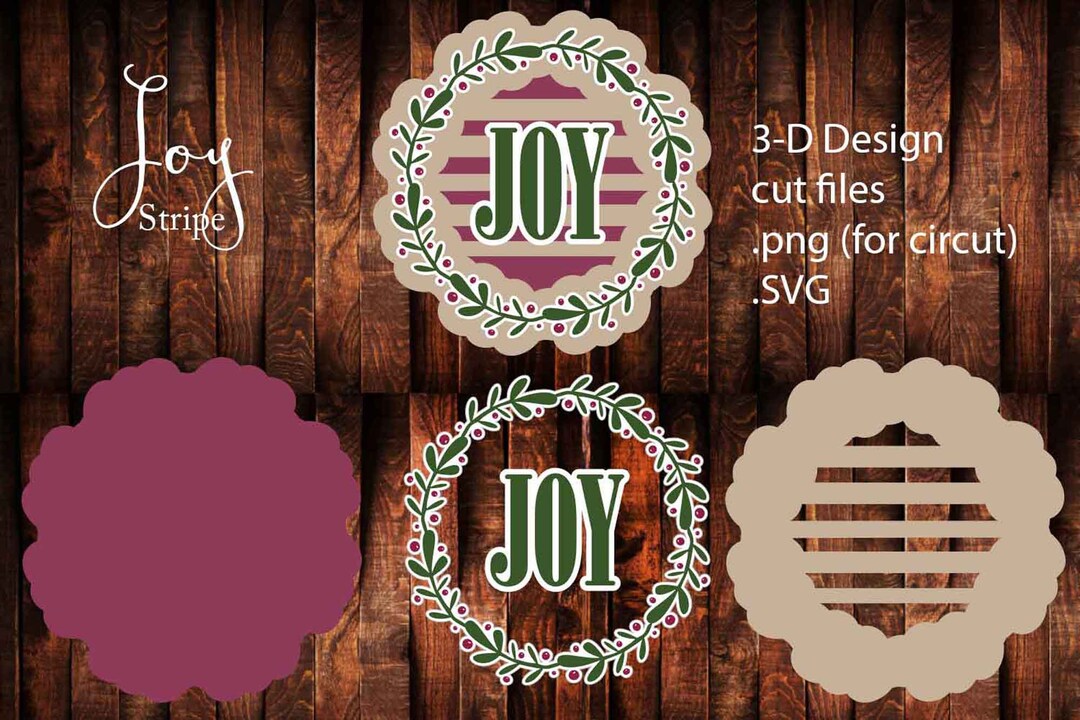 3-D Christmas Layered Cut Files. Joy Wreath - Etsy