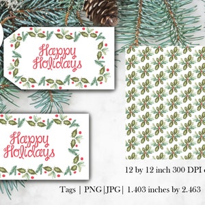 Digital Gift Tag and Digital Paper Design - Etsy