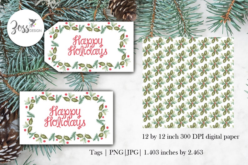 Digital Gift Tag and Digital Paper Design - Etsy