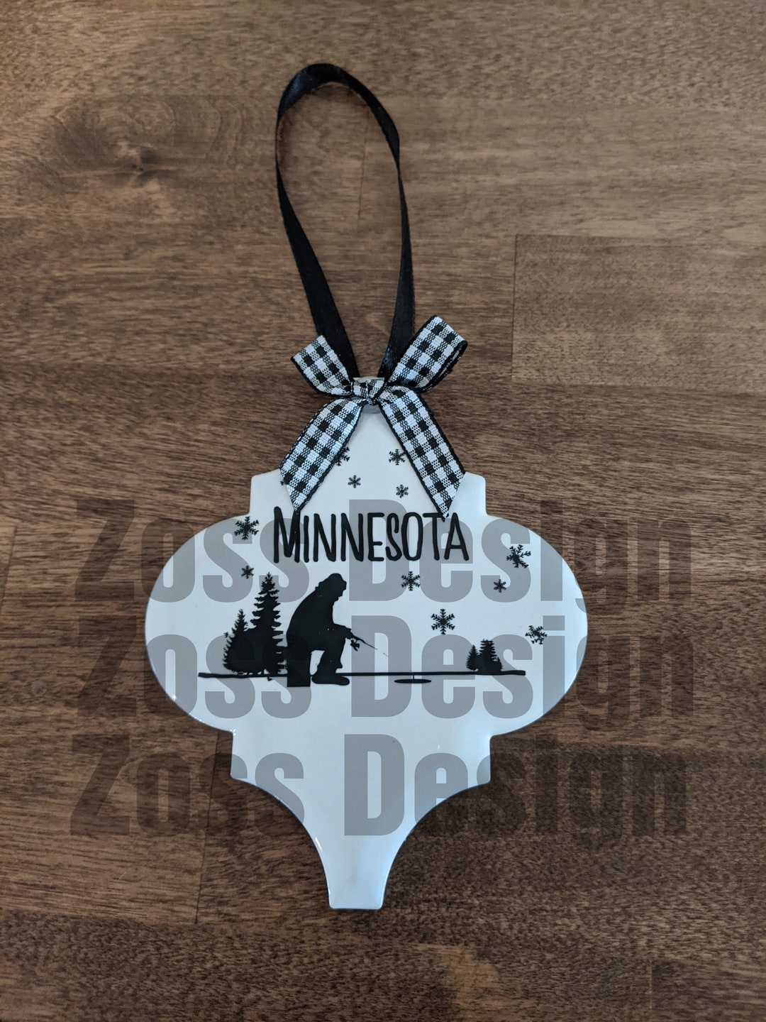 Minnesota Christmas Ornament Ice Fishing Theme - Etsy