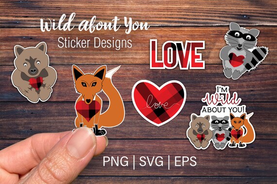 Animal Digital Svg Sticker Cut Files Valentine's Day - Etsy