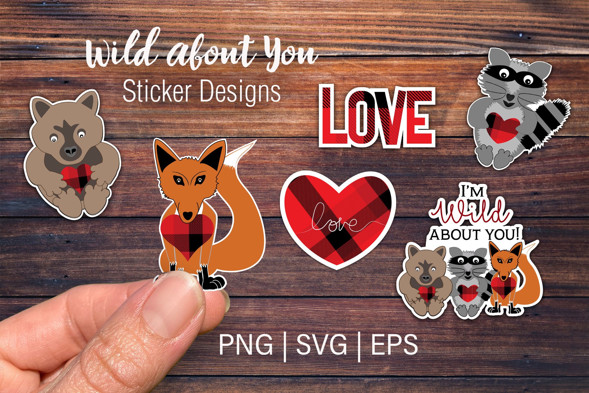 Animal Digital Svg Sticker Cut Files, Valentine's Day Stickers - Etsy