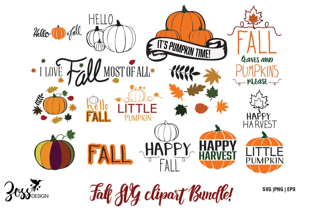 Fall SVG Bundle | 18 Designs| Png Files | Hello Fall | Happy Fall ...