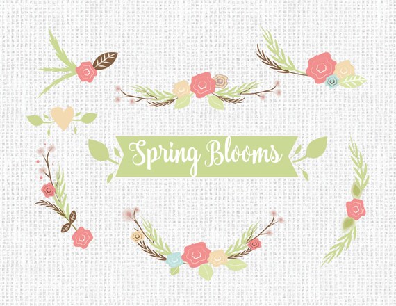 Spring Blooms Flower Vector Clip Art - Etsy