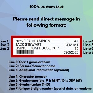 Custom Graded Labels for Standard Slab Frames | Trading Cards, Birthday ...