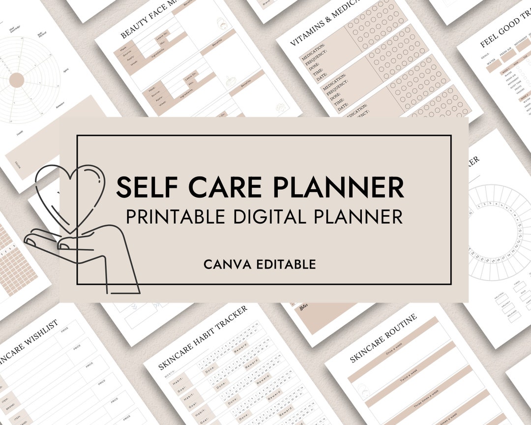 Self Care Planner Bundle Self Love Binder Mental Health Planner Mindfulness Journal Wellness ...