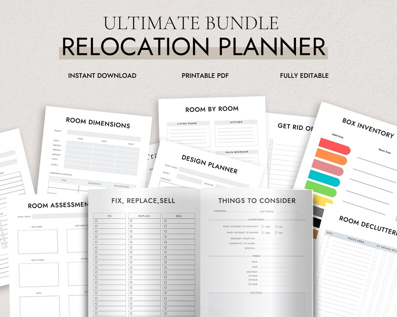 House Moving Planner Relocation Checklist Printable house Changing ...