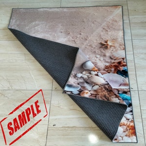 Sea Shells Rug, Sea Rug, Starfish Rug, Blue Decor Rug, Stars Rug, Beach ...