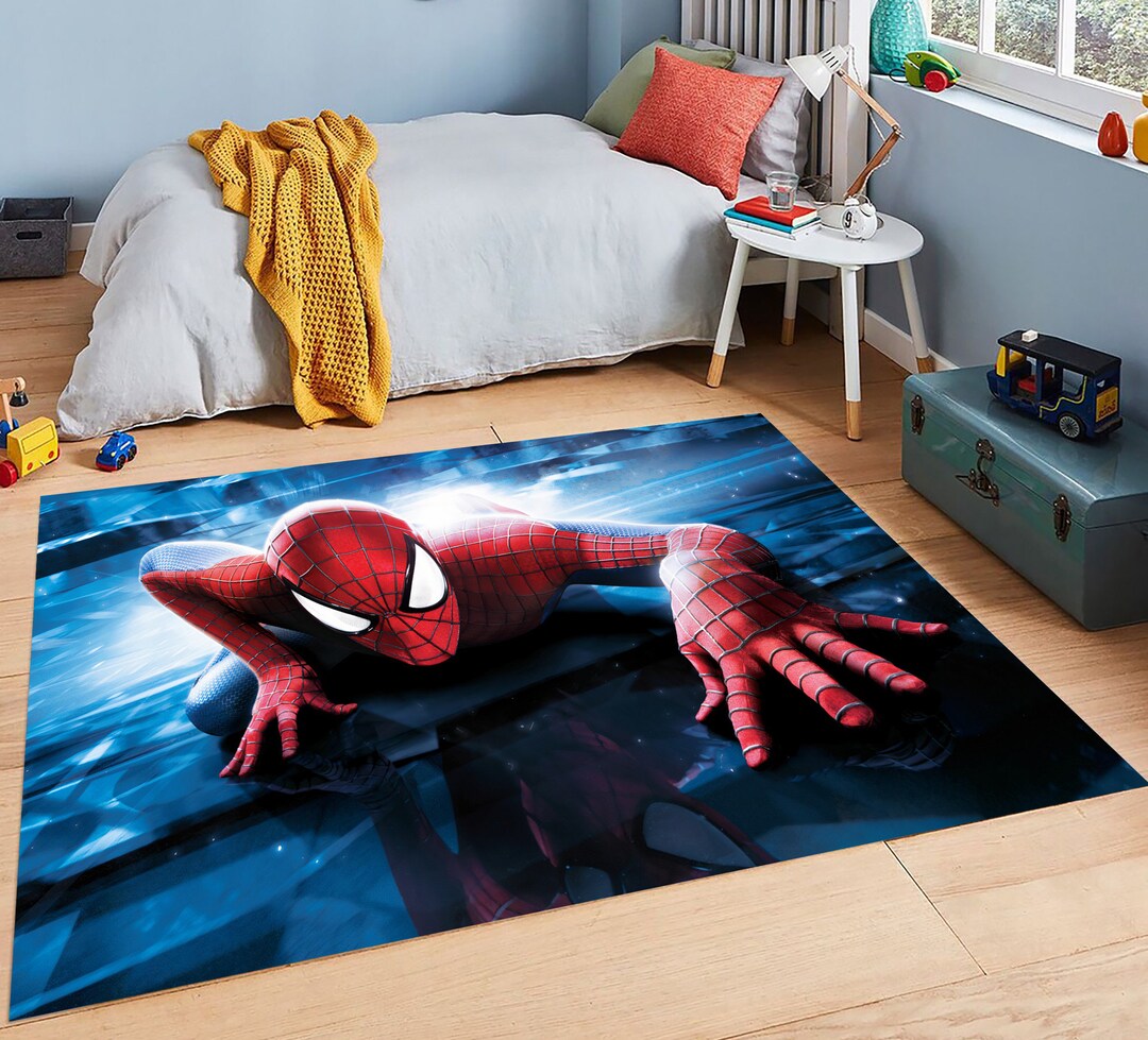 Spider Man Rug, Kids Room Rug, Spider Man Area Rug, Movie Character Rug ...