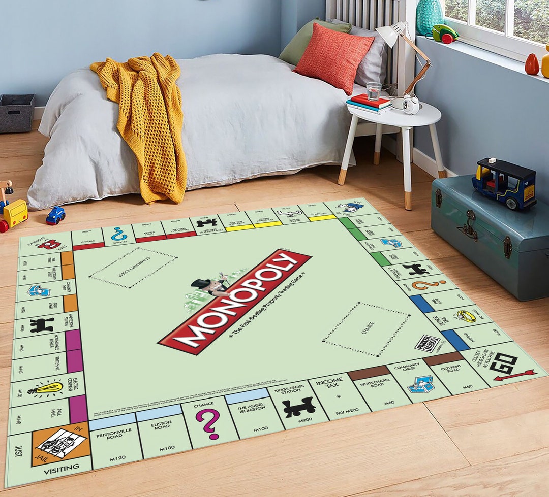 Monopoly Rug, Monopoly Game Rug, Entertainment Rug, Game Rug, Board ...