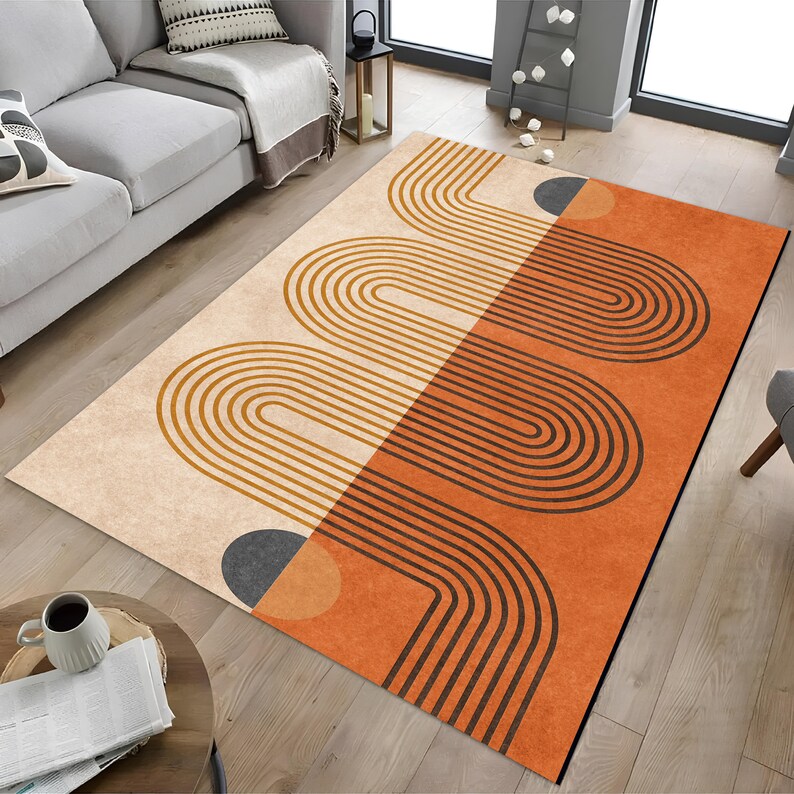 Mid Century Modern Art Rug, Mid Century Rug, Mid Century Modern Rug ...