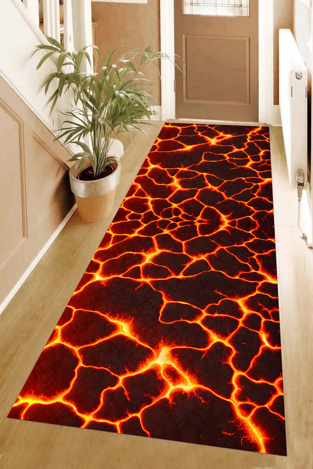 Lava Long Rug, Volcano Floor Rug, Hot Lava Hallway Rug, Lava Gift Rug ...