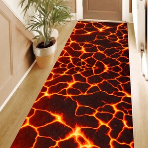 Lava Long Rug, Volcano Floor Rug, Hot Lava Hallway Rug, Lava Gift Rug ...